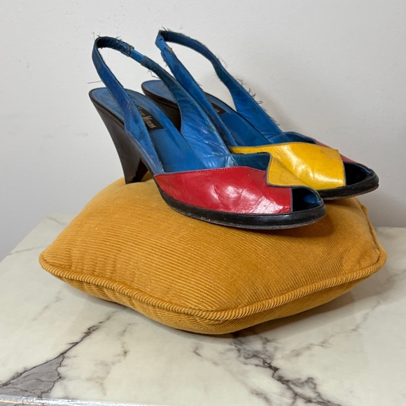 Neiman Marcus | Shoes | Neiman Marcus Vintage Red Blue And Yellow ...